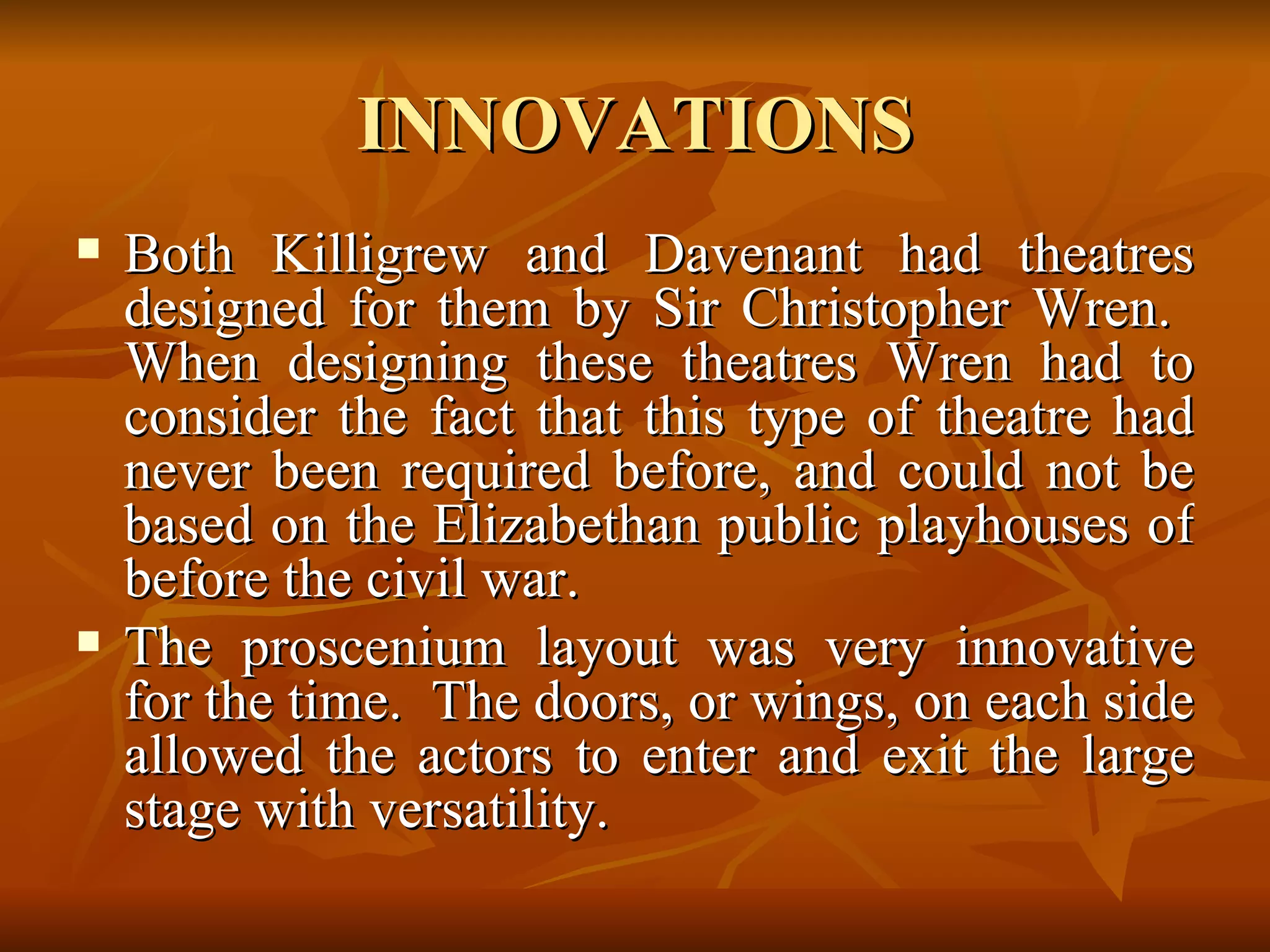 Restoration Theatre - Group A | PPT