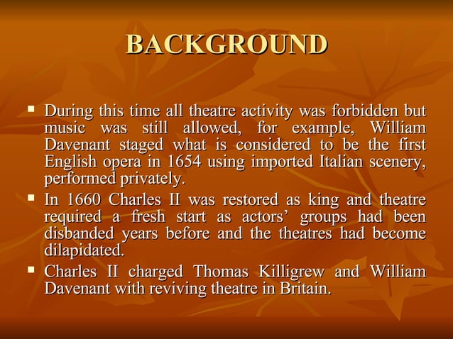 Restoration Theatre - Group A | PPT