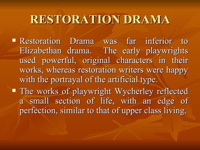 Restoration Theatre - Group A | PPT