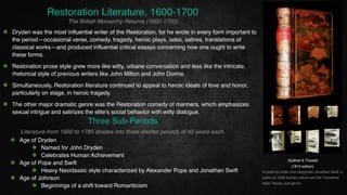 The Restoration & 18th Century (British Literature) | PDF
