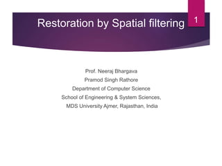 Restoration by spatial filtering | PPT