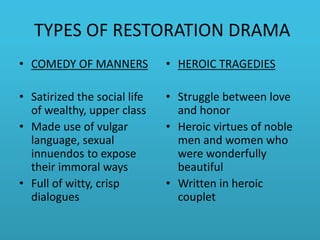 Restoration drama | PPTX