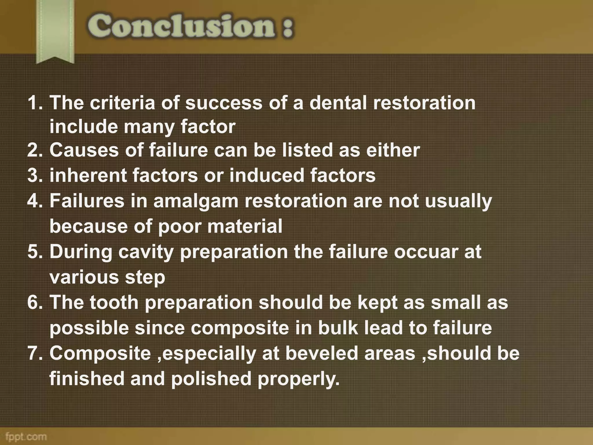 Restoration failure | PPTX