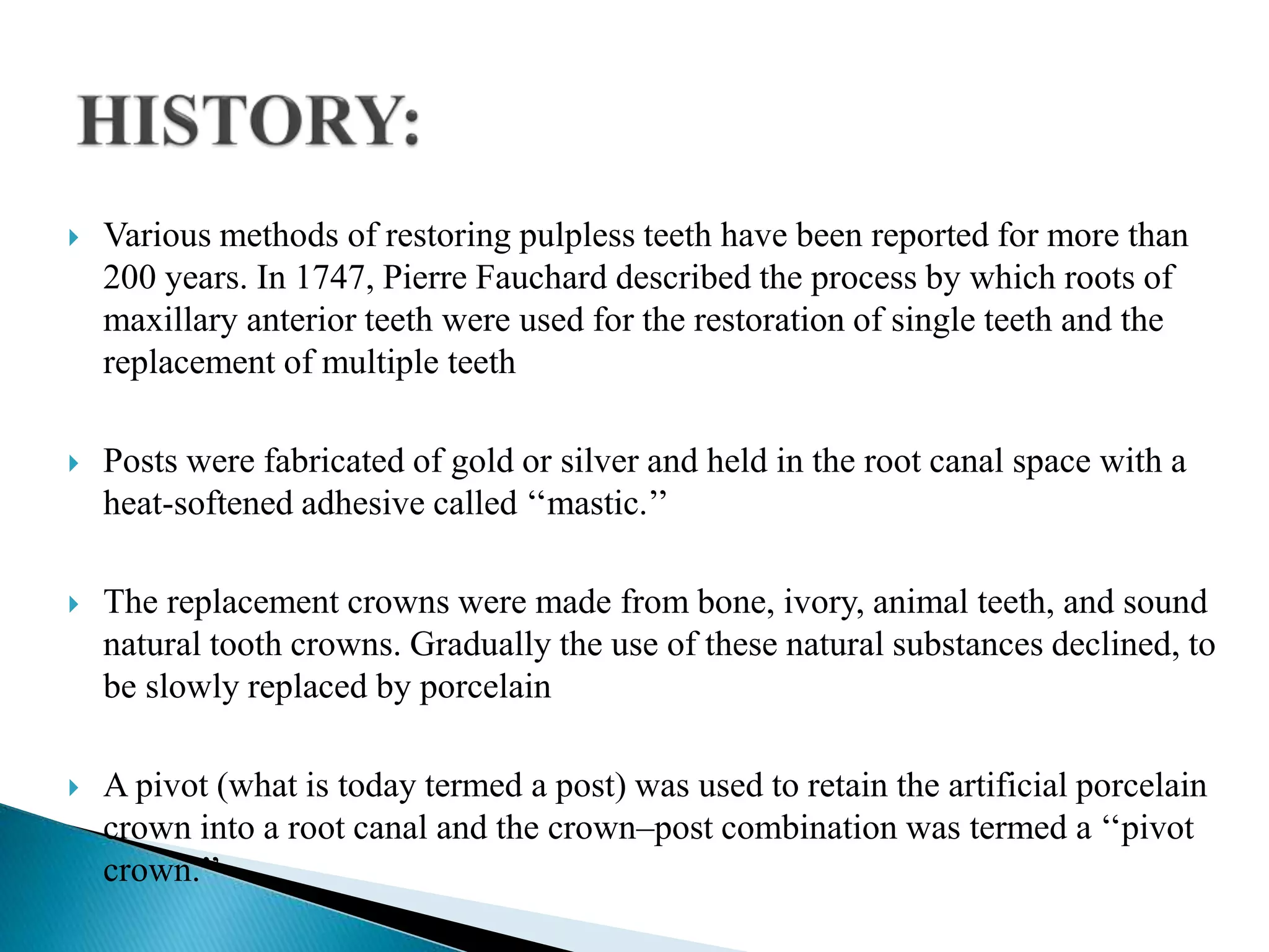 Restoration of endodontically treated teeth | PPTX