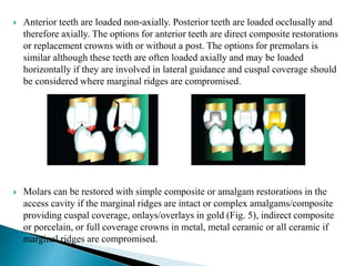 Restoration of endodontically treated teeth | PPTX