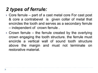 Restoration of endodontically treated teeth | PPTX