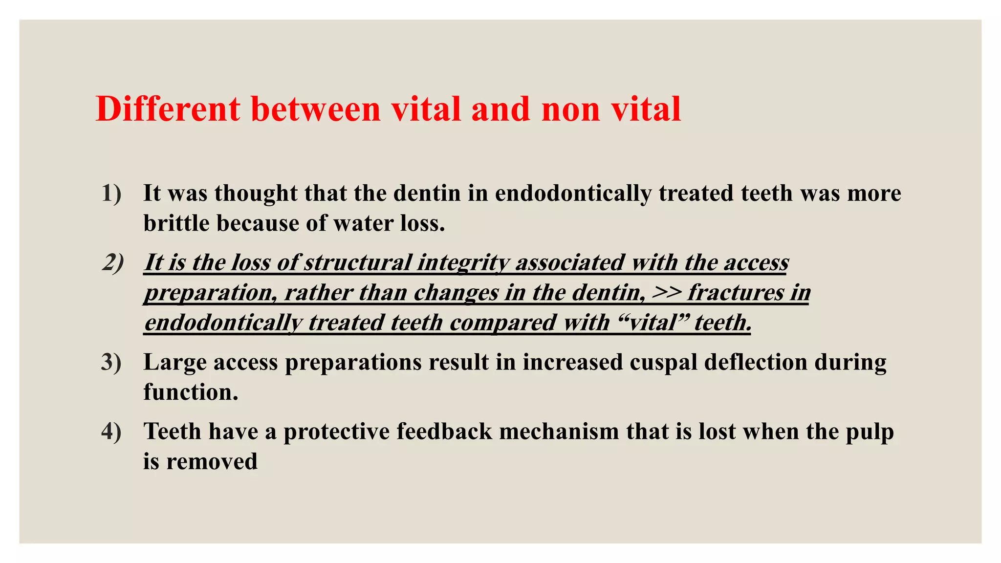 Restoration of endodontically treated teeth | PDF