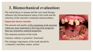Restoration of endodontically treated teeth | PDF