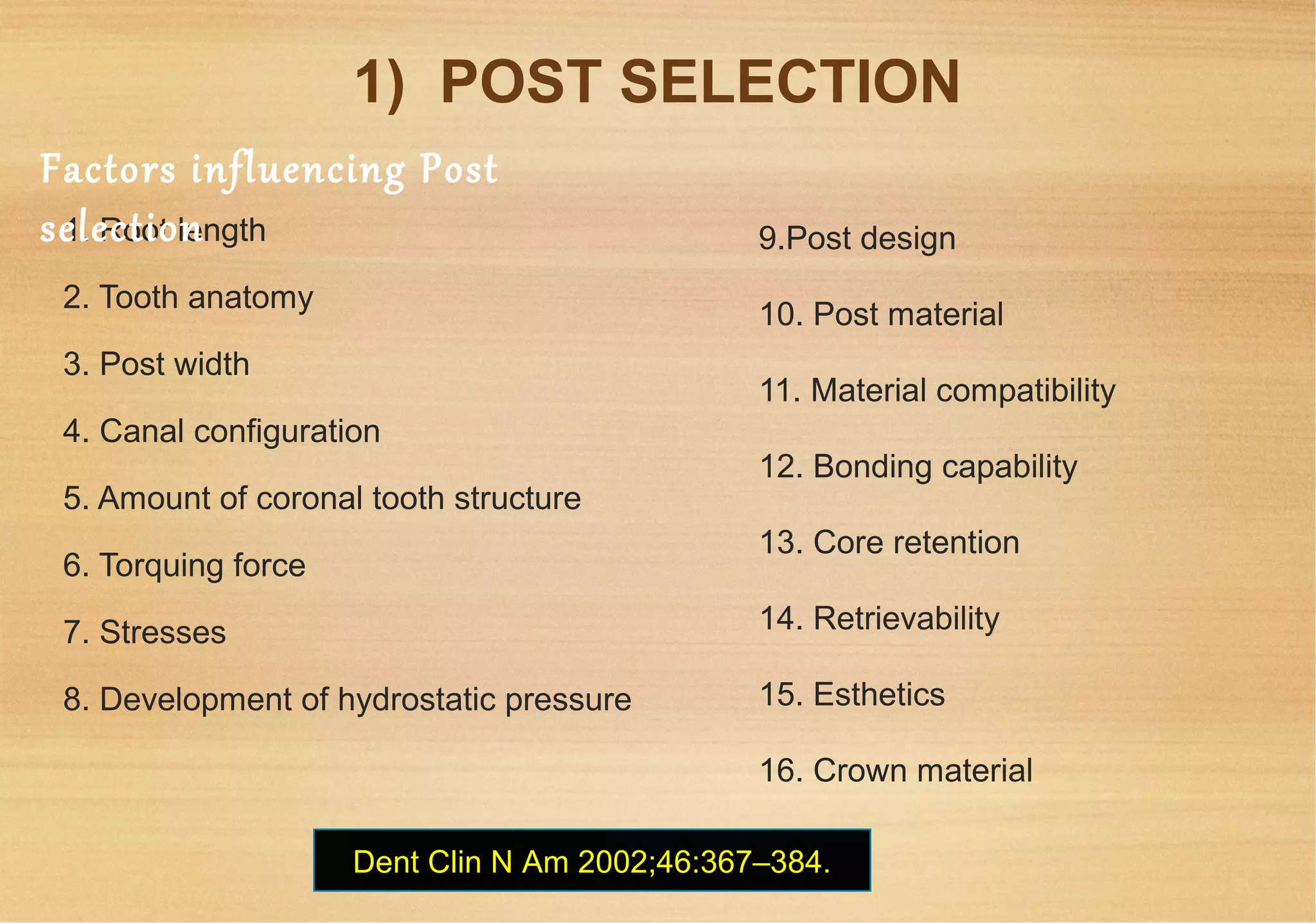 Restoration of endodontically treated teeth | PPT