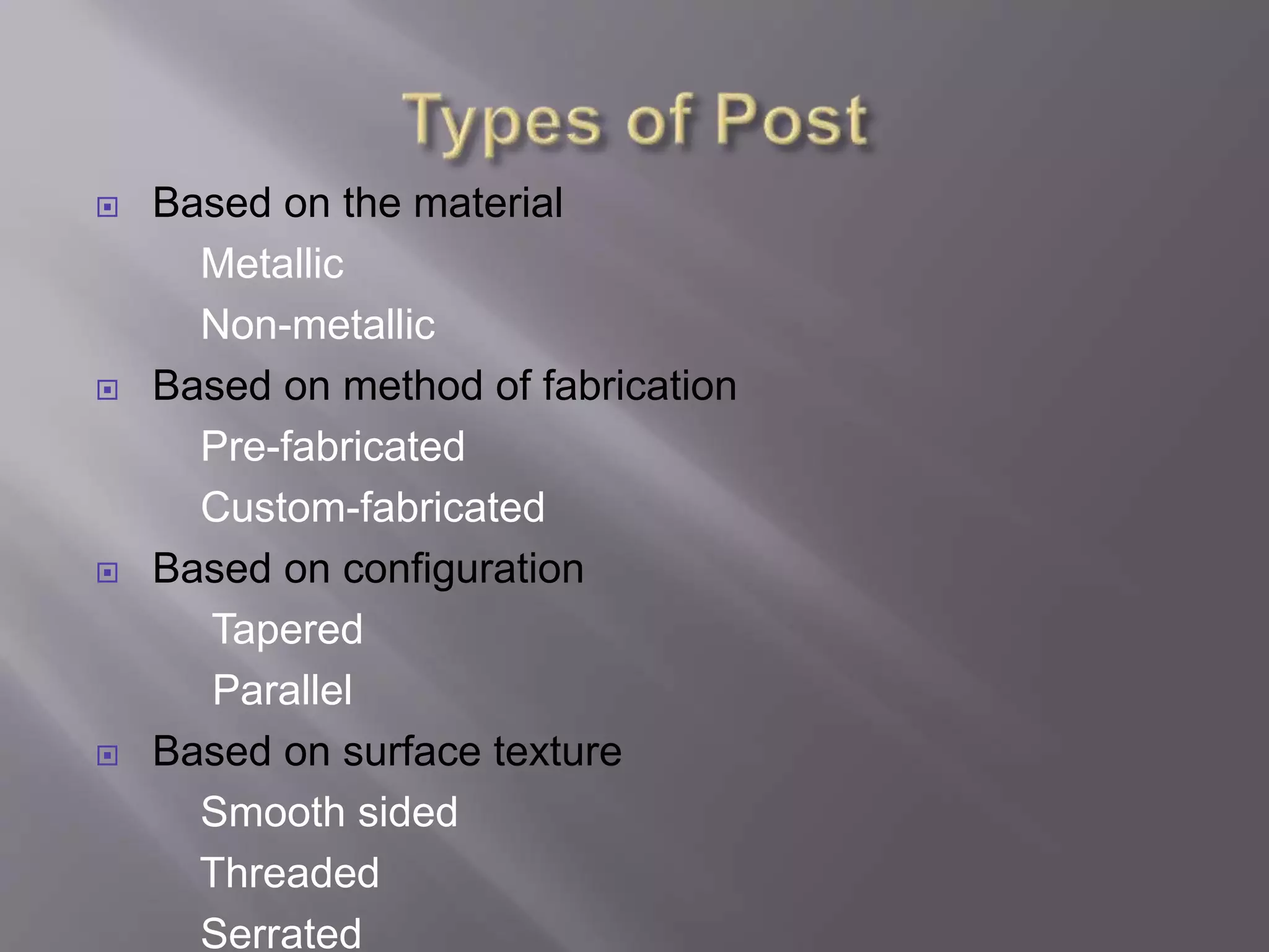 Prosthetic restoration of endodontically treated tooth | PPTX