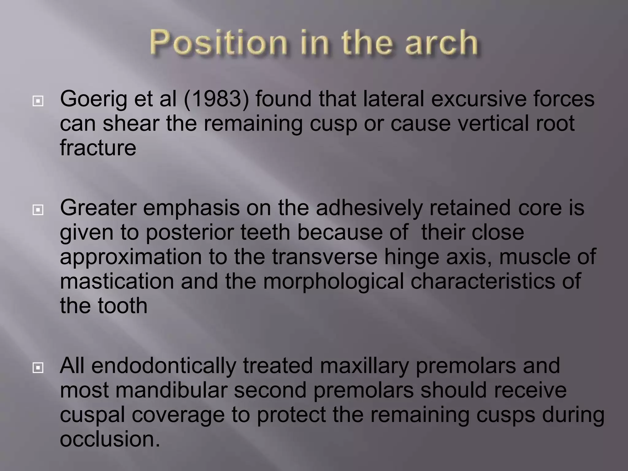 Prosthetic restoration of endodontically treated tooth | PPTX