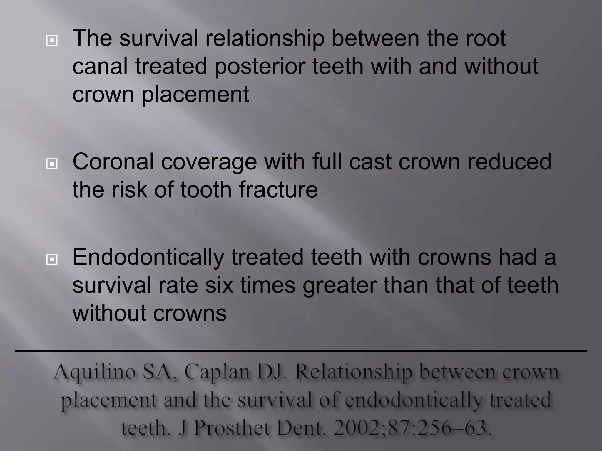 Prosthetic restoration of endodontically treated tooth | PPTX