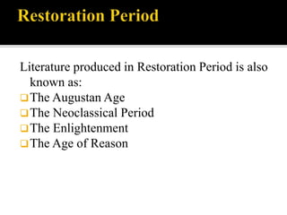 Restoration period (1660 1798) | PPT