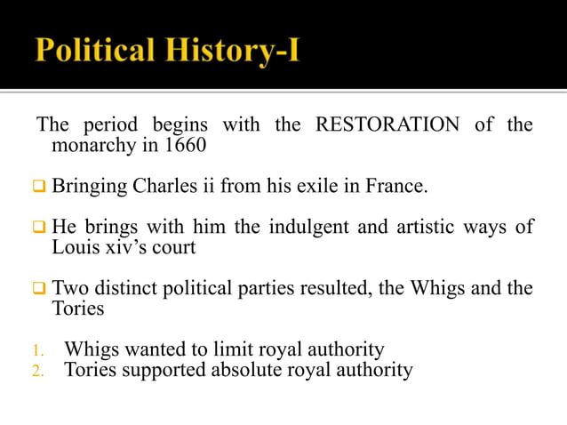 Restoration period (1660 1798) | PPT