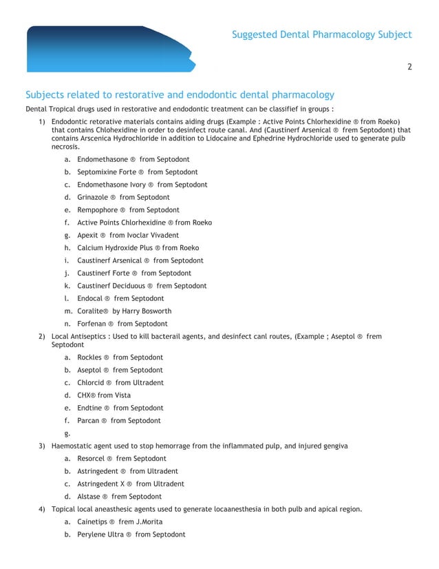Restorative dental pharmacology | PDF