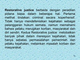 Konsep Restorative Justice Dalam Penyelesaian Perkara Pidana | PPT