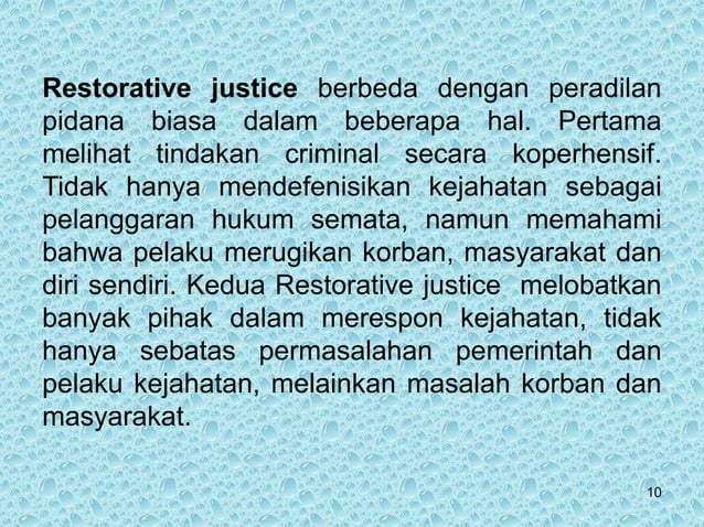 Konsep Restorative Justice Dalam Penyelesaian Perkara Pidana | PPT