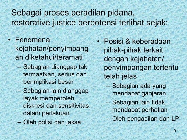 Konsep Restorative Justice Dalam Penyelesaian Perkara Pidana | PPT