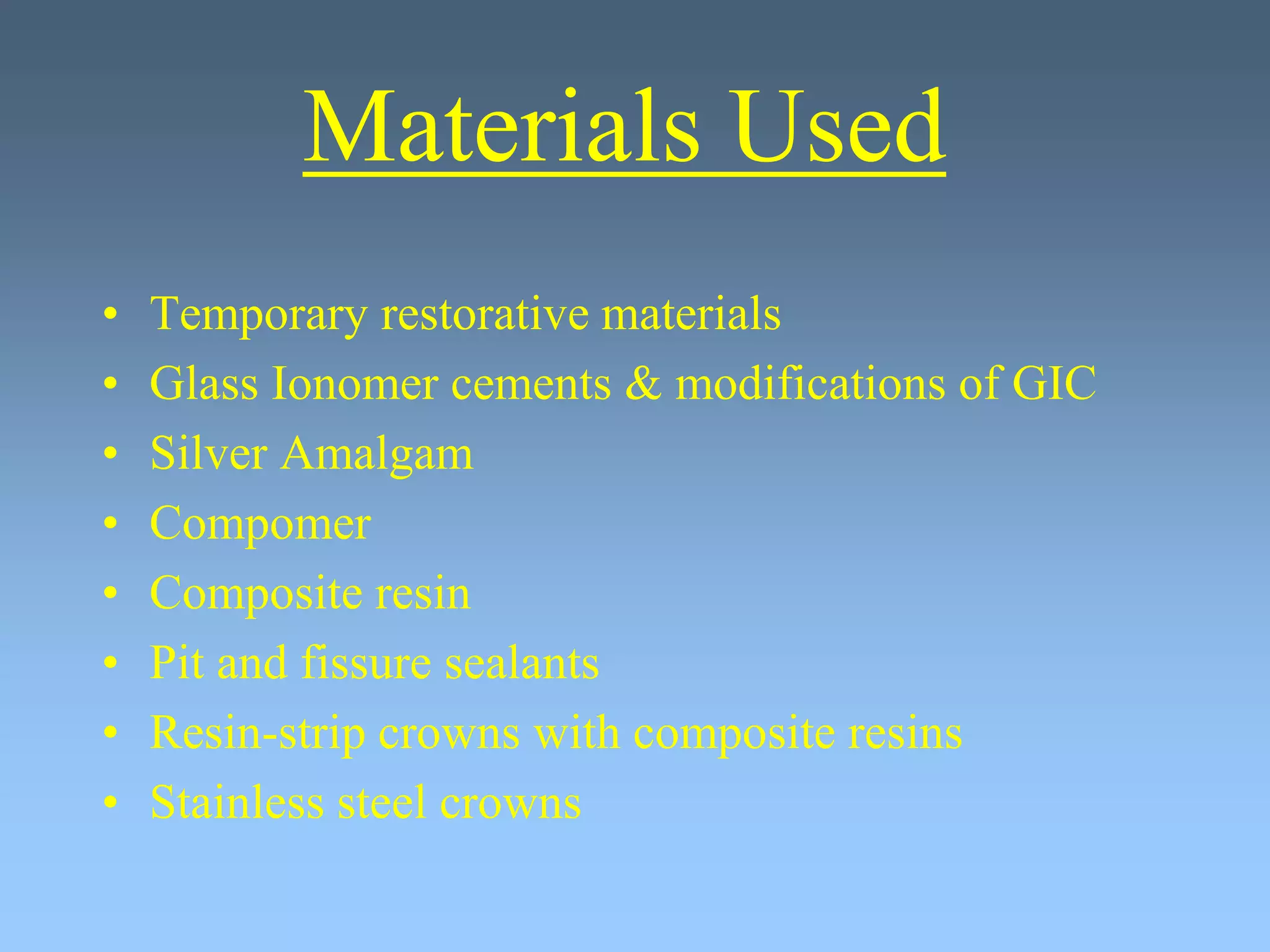 RESTORATIVE MATERIALS | PPTX