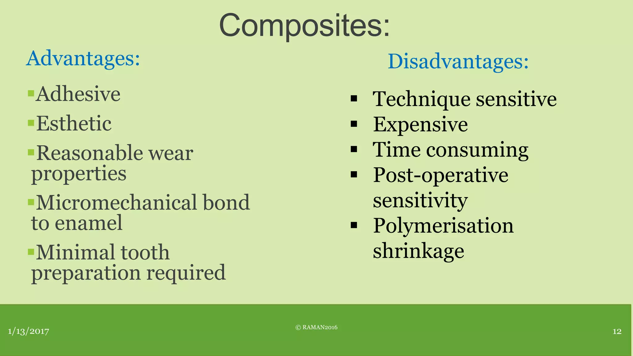 Restorative materials in dental caries | PPTX