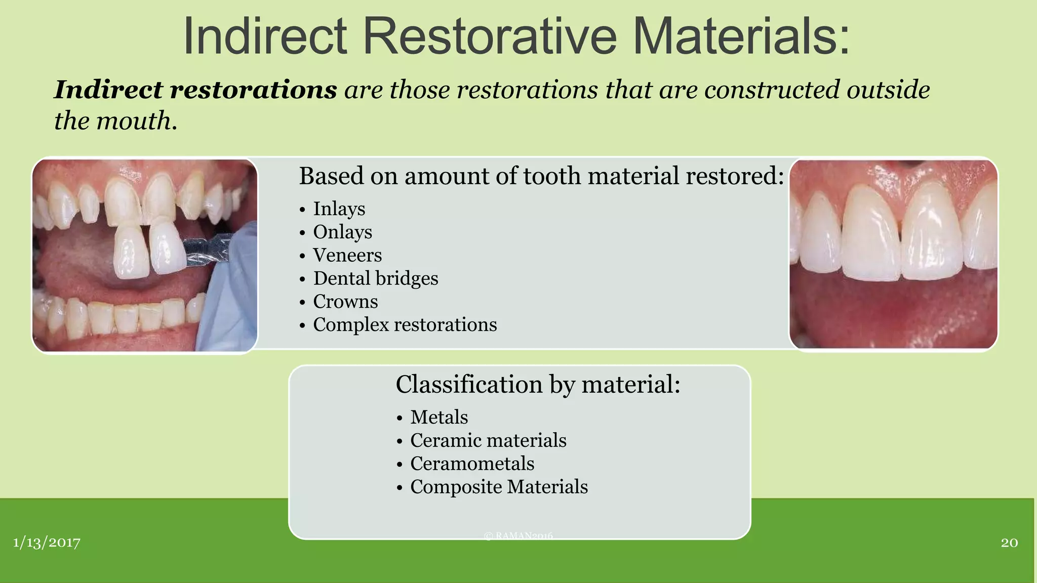 Restorative materials in dental caries | PPTX