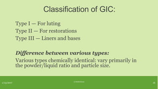 Restorative materials in dental caries | PPTX
