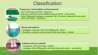 Restorative materials in dental caries | PPTX