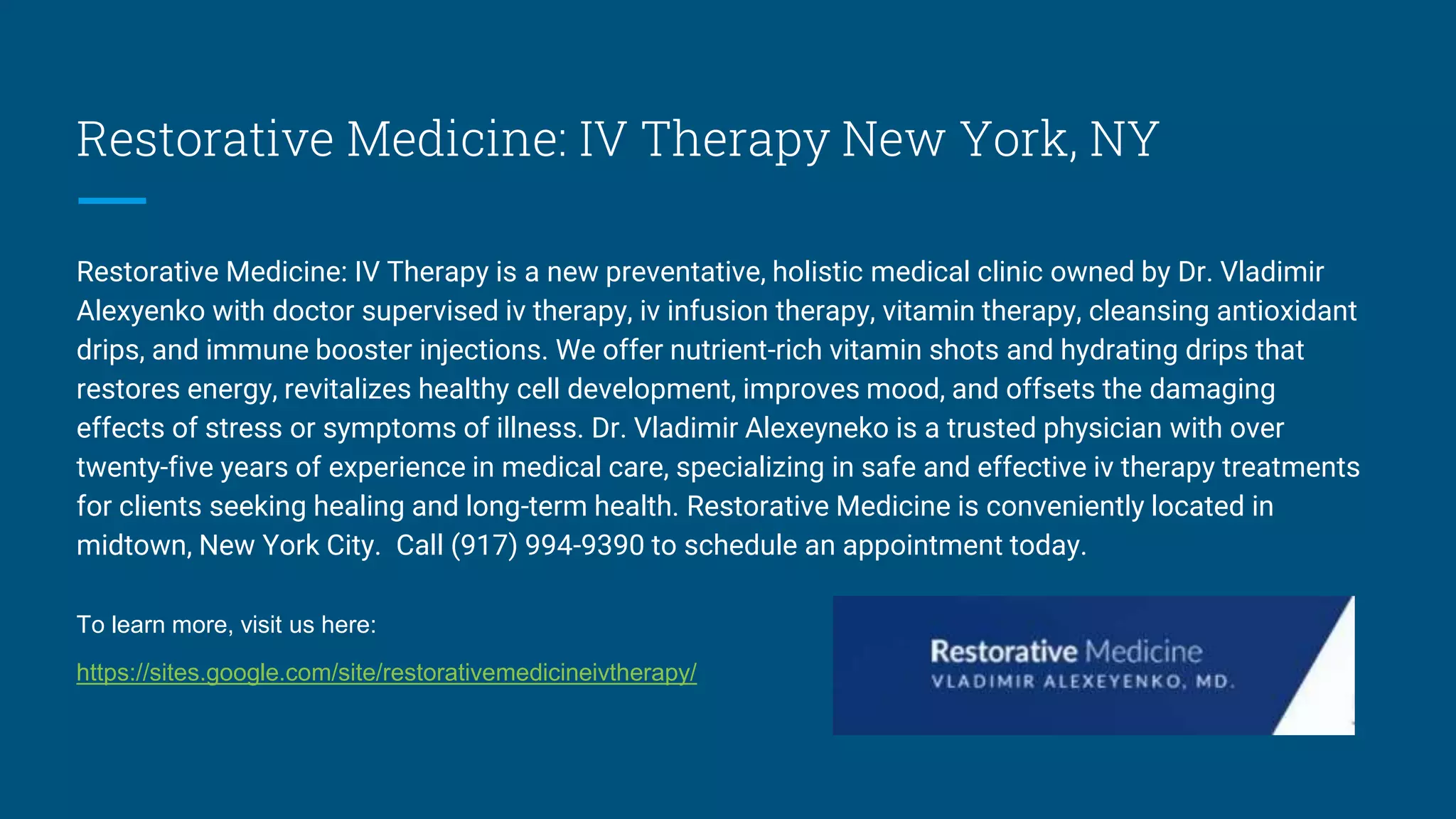 Restorative Medicine: IV Therapy | PPTX