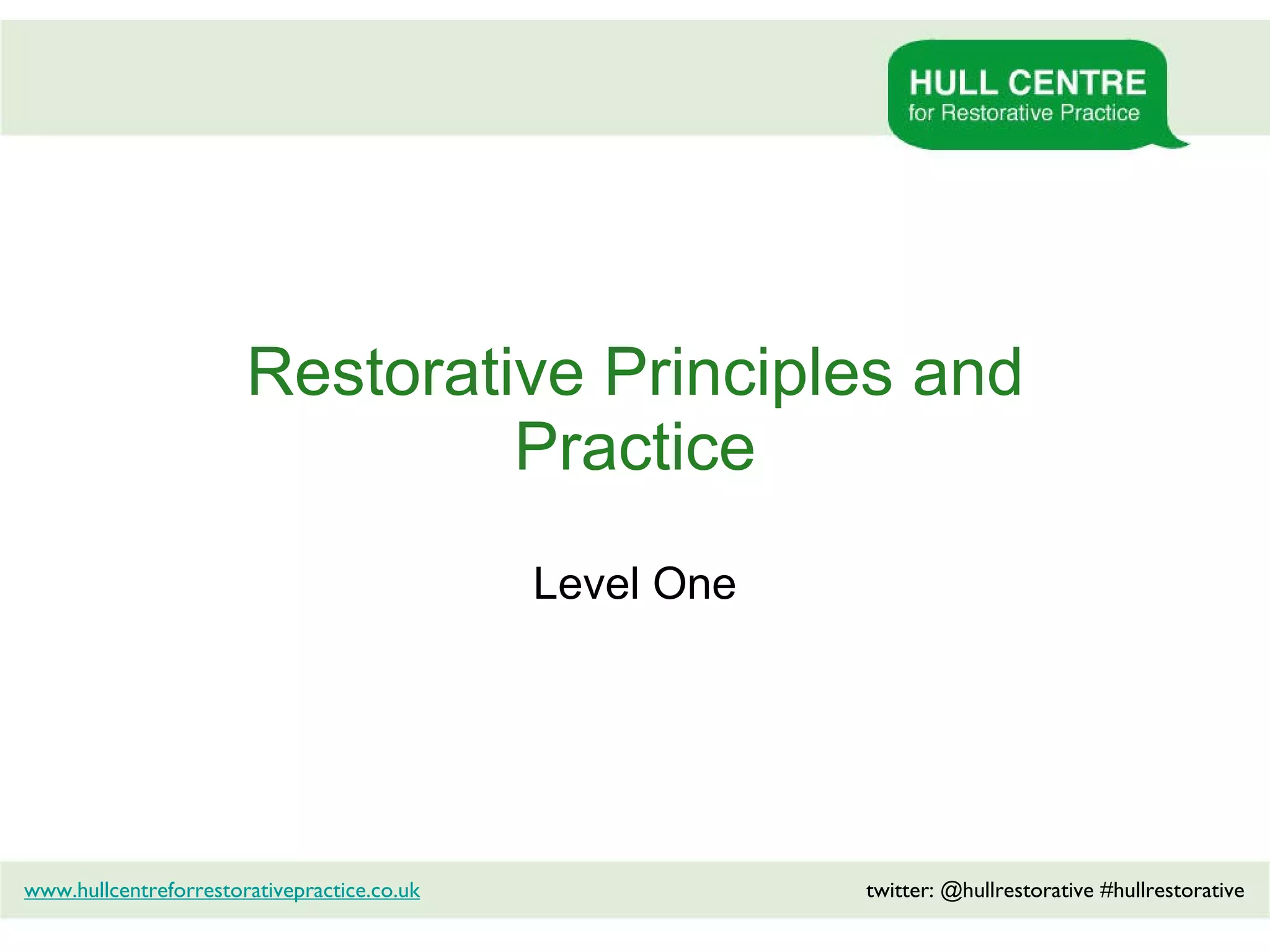 Restorative practice level 1 | PPT
