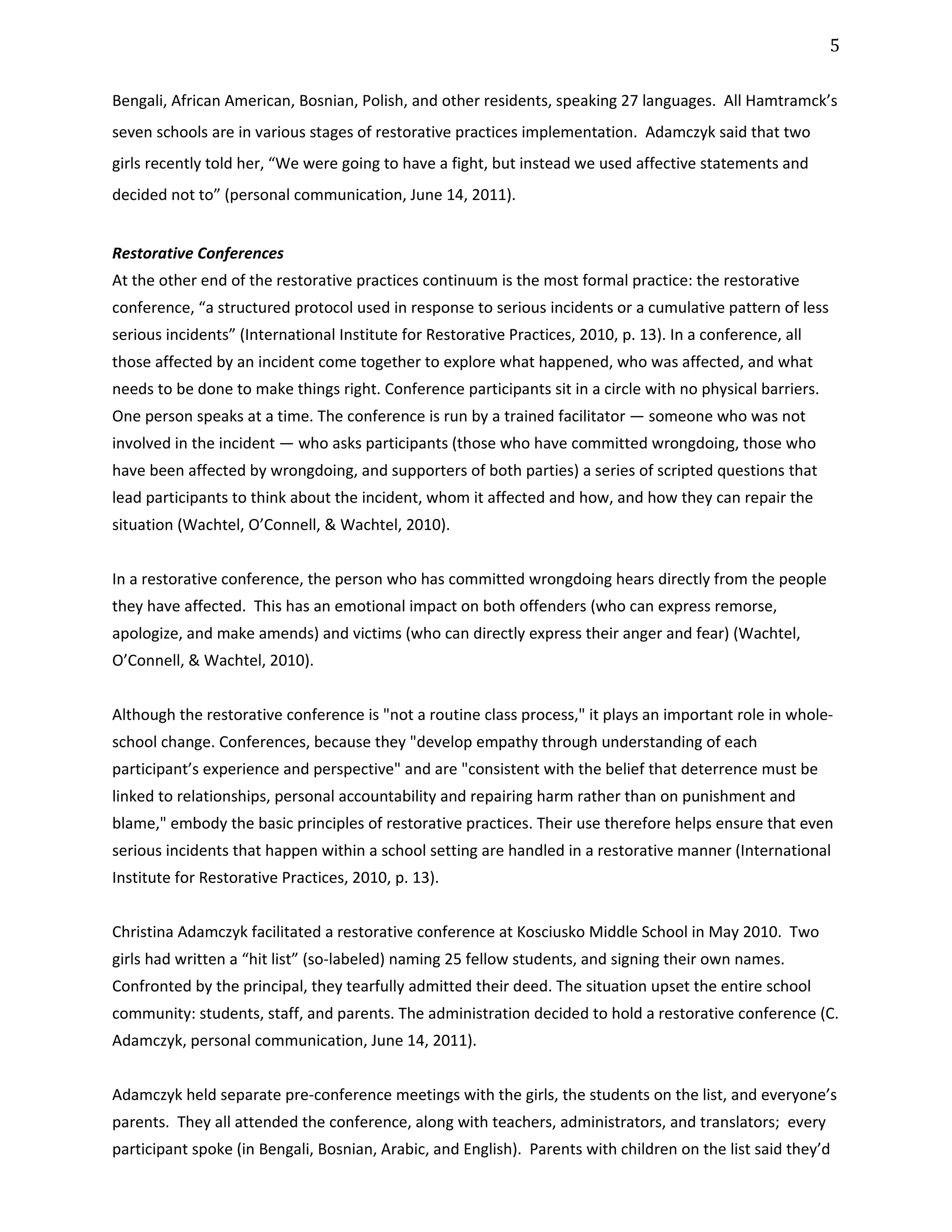 Restorative practices Laura Mirsky | PDF