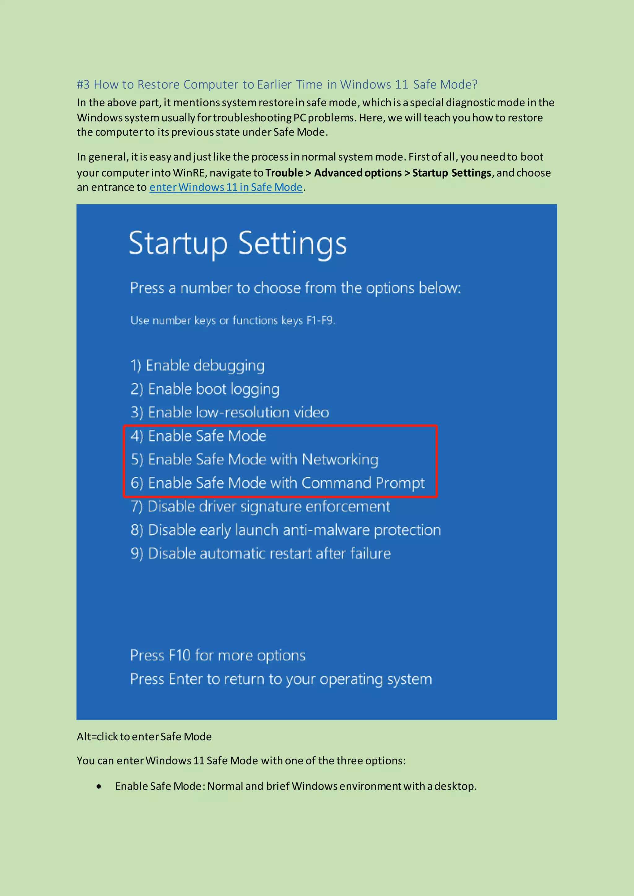 Restore computer to previous date windows 11 | DOCX