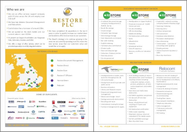 Restore plc group flier a4 landscape - jun 2014