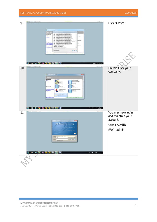 RESTORE STEPS (SQL Actg) | PDF