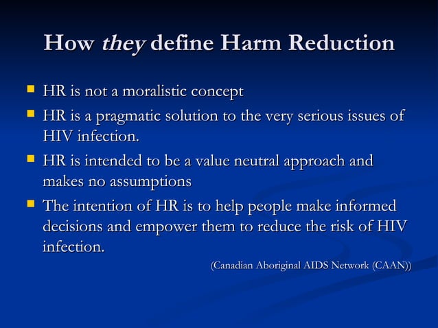 Restoring balance through harm reduction | PPT