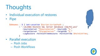 SQL Track: Restoring databases with powershell | PPT