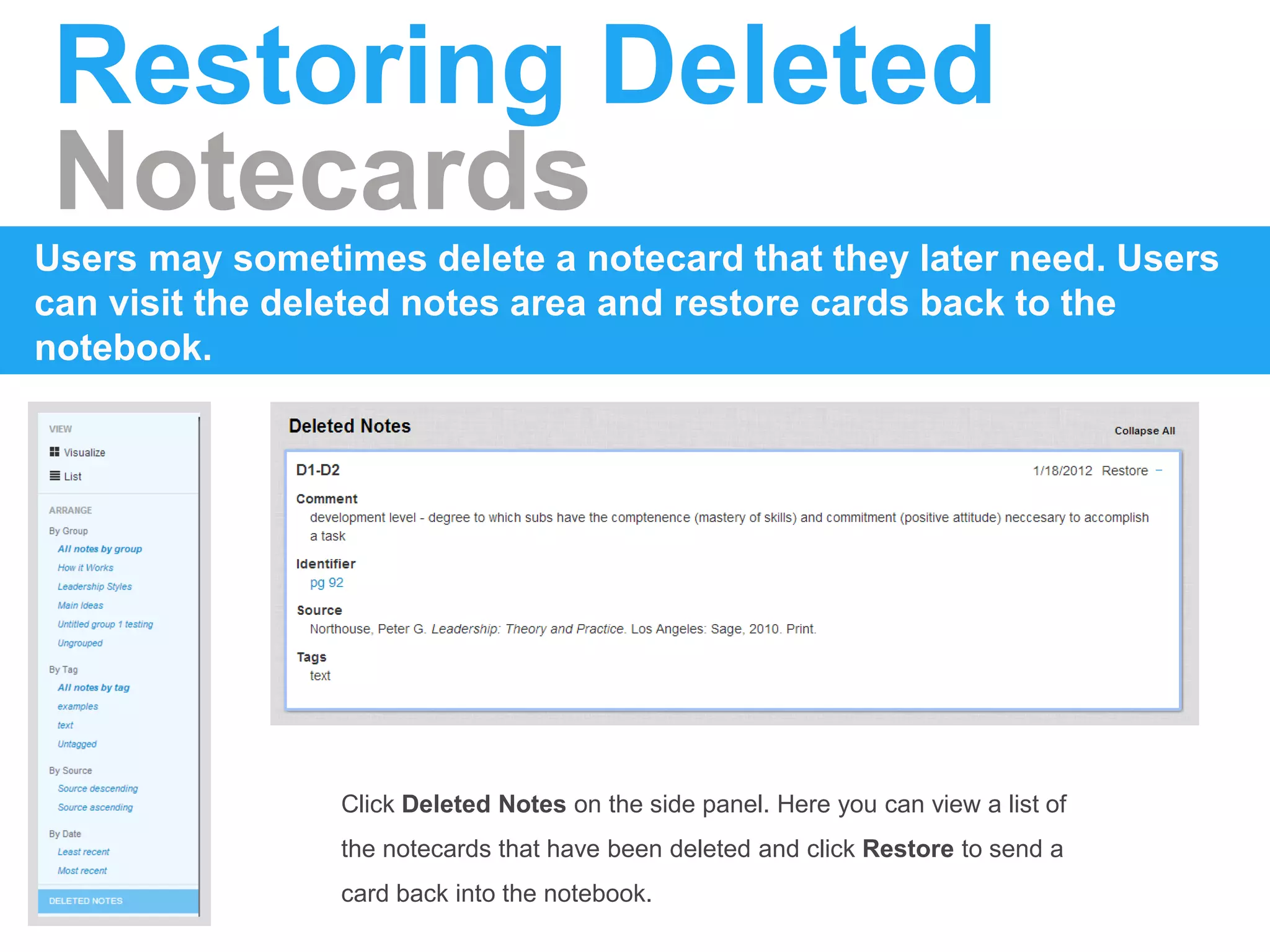 Restoring deleted notecards | PDF