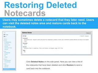 Restoring deleted notecards | PDF
