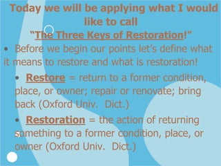 Restoring the erring lesson 3 | PPT