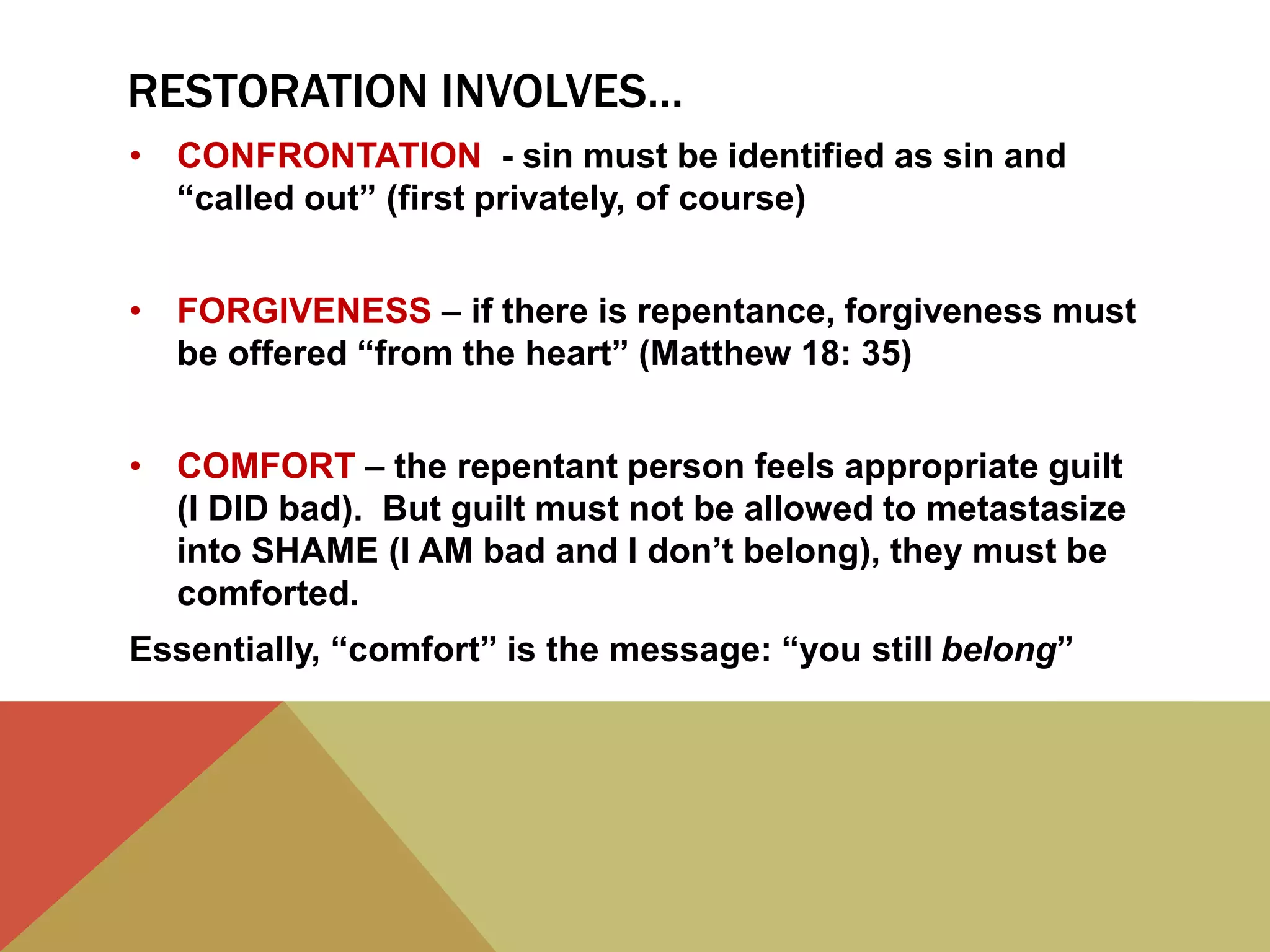 Restoring the fallen – | PPTX