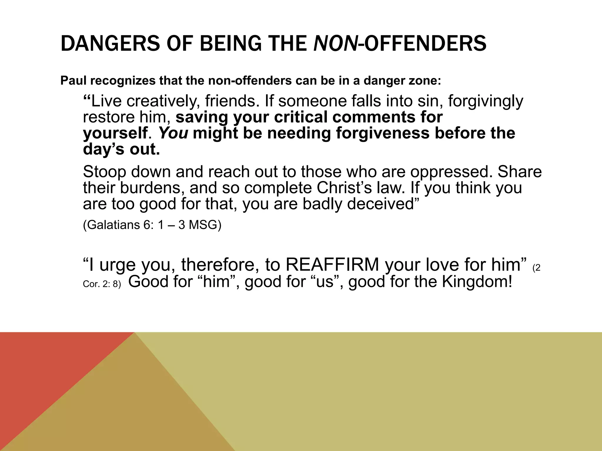 Restoring the fallen – | PPTX