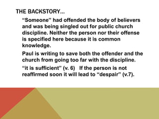 Restoring the fallen – | PPTX