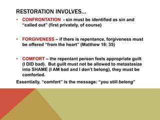 Restoring the fallen – | PPTX