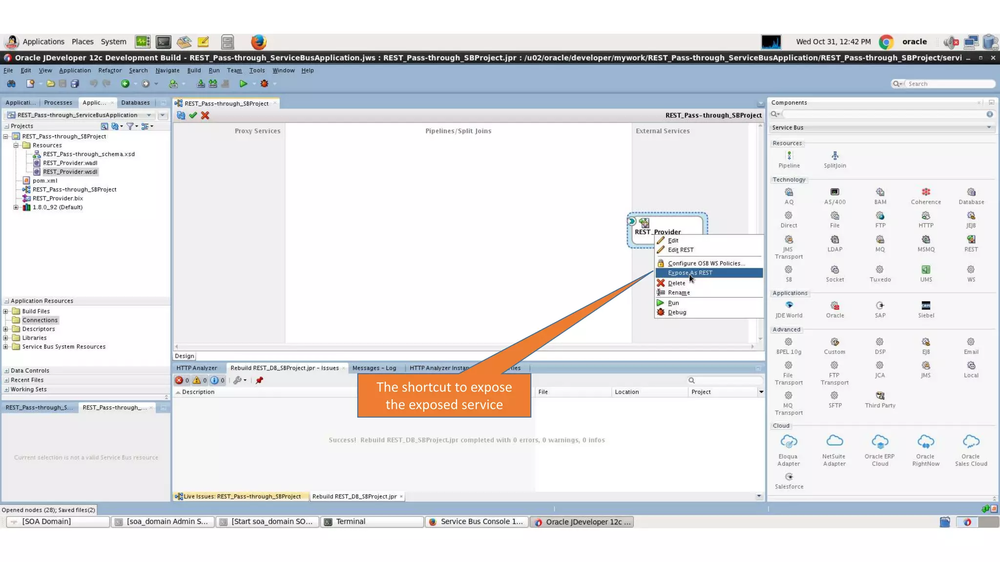 How to create a REST pass through in Oracle Service Bus (OSB) 12c | PPTX | Computing ...