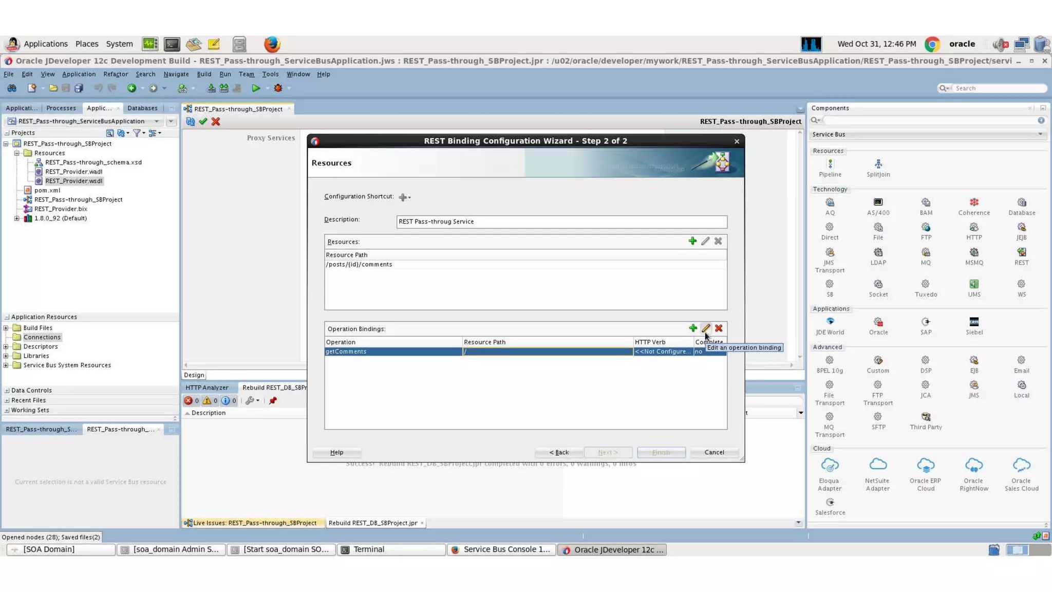 How to create a REST pass through in Oracle Service Bus (OSB) 12c | PPTX | Computing ...