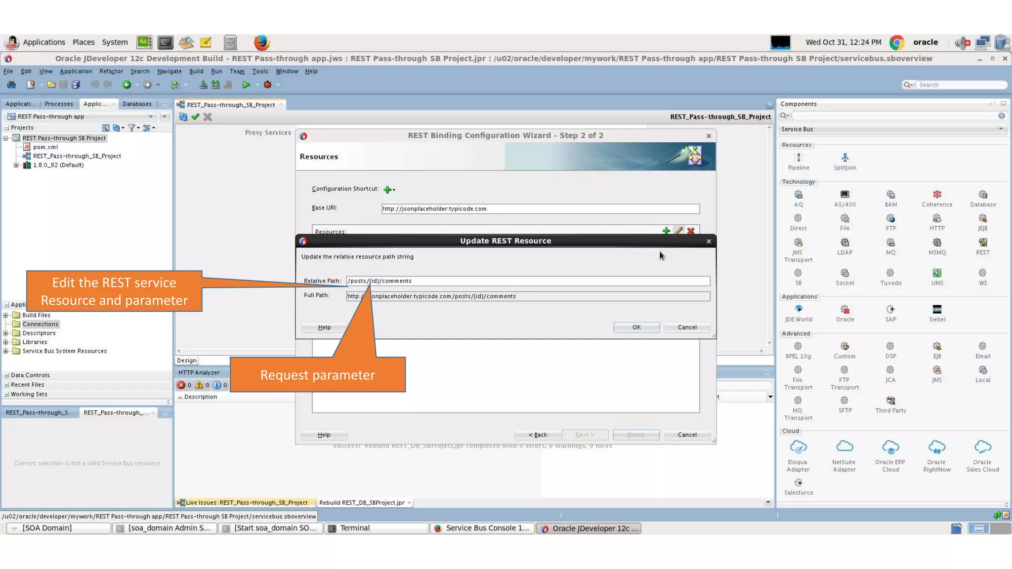 How to create a REST pass through in Oracle Service Bus (OSB) 12c | PPTX