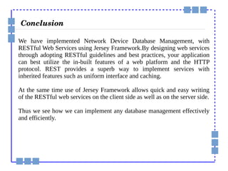 Network Device Database Management with REST using Jersey | PPT