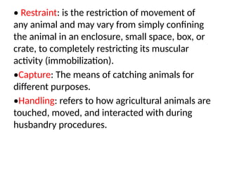 Restraining.pptx OF ANIMALS IN DAIRY FARM | PPTX