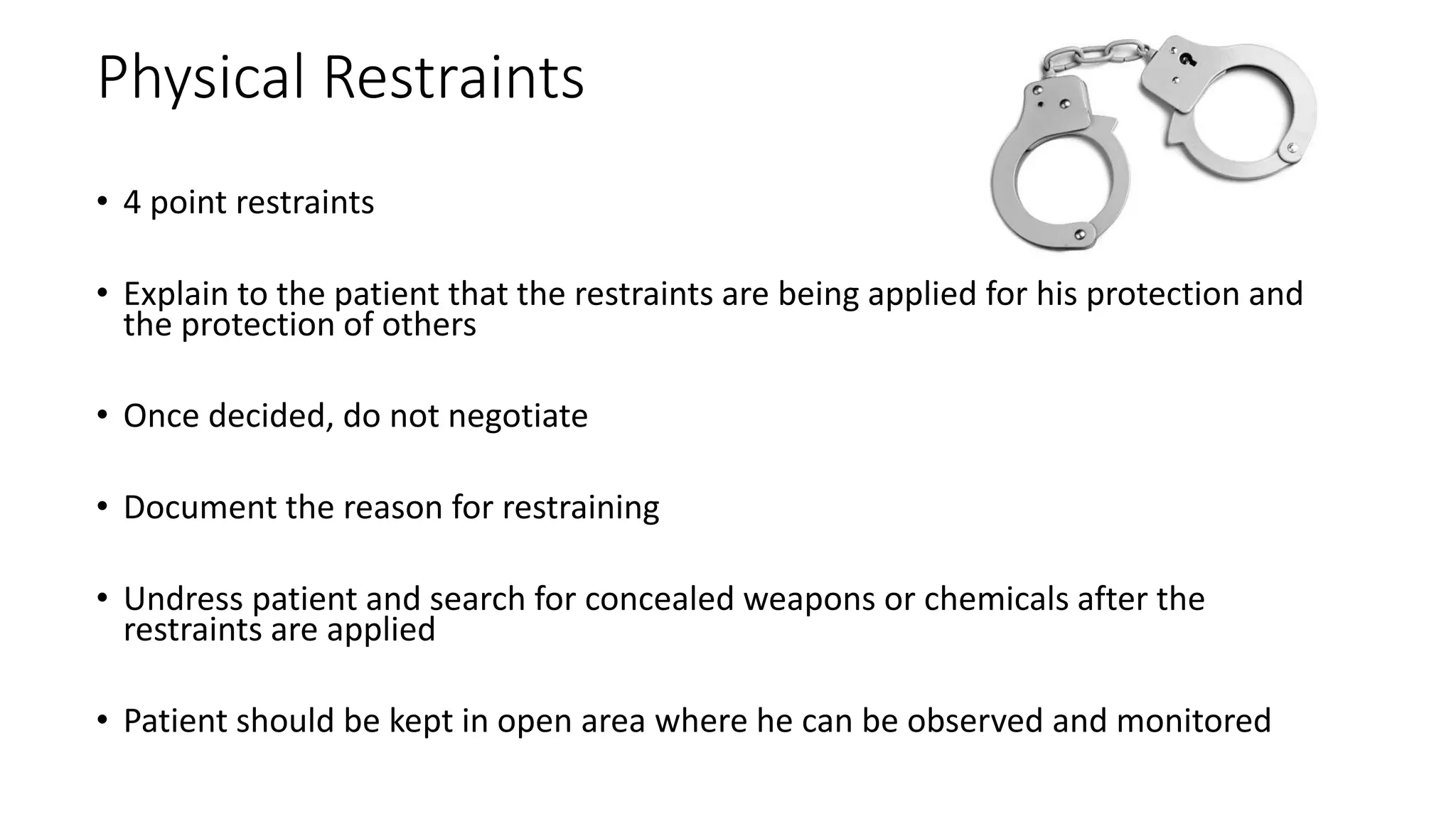 Restraining An Agitated Patient | PPTX