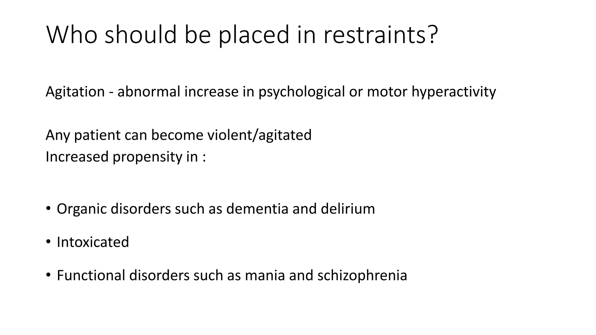 Restraining An Agitated Patient | PPTX