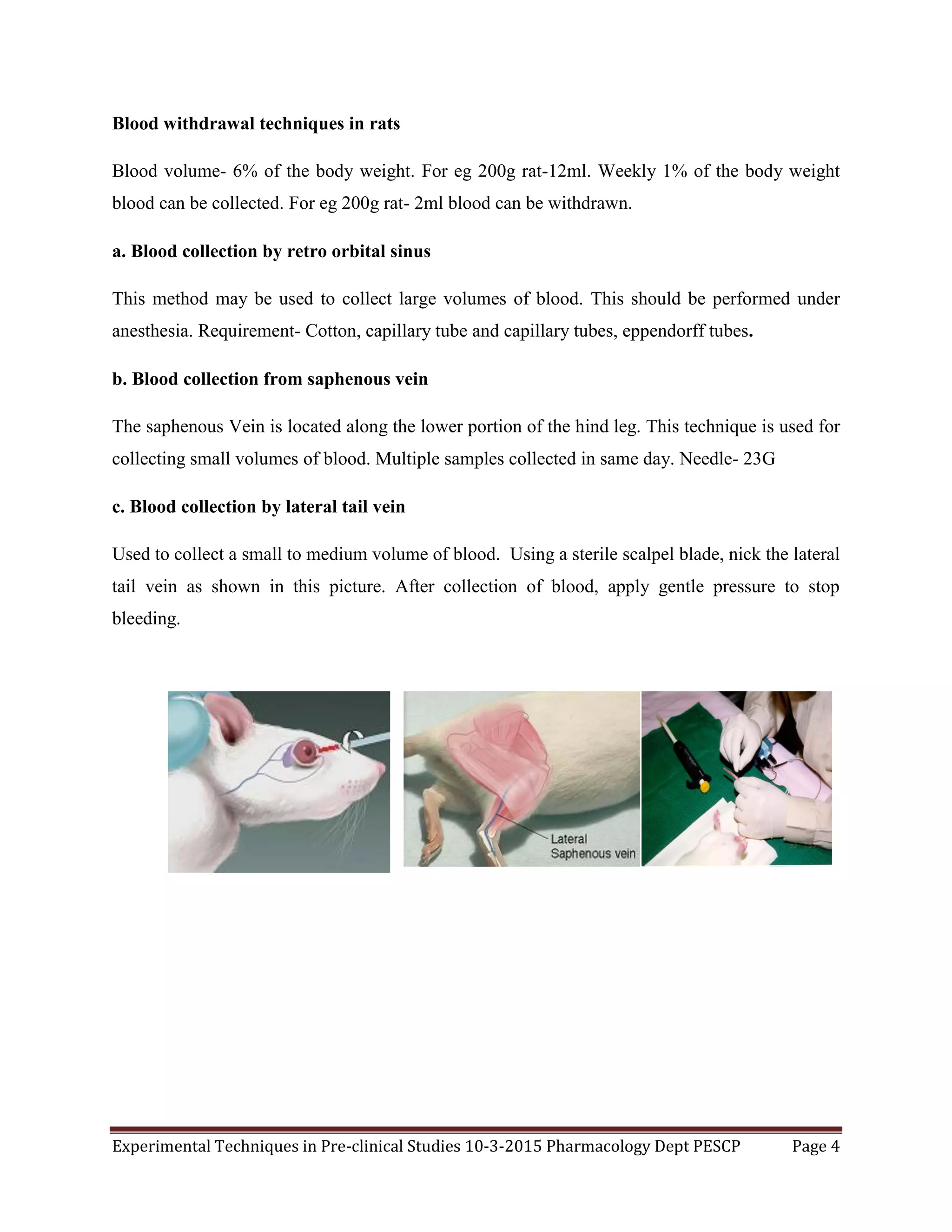 Restraining and blood withdrawal methods | PDF